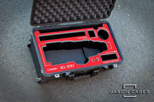 Canon 30-300mm Lens Case with Red overlay - Jason Cases